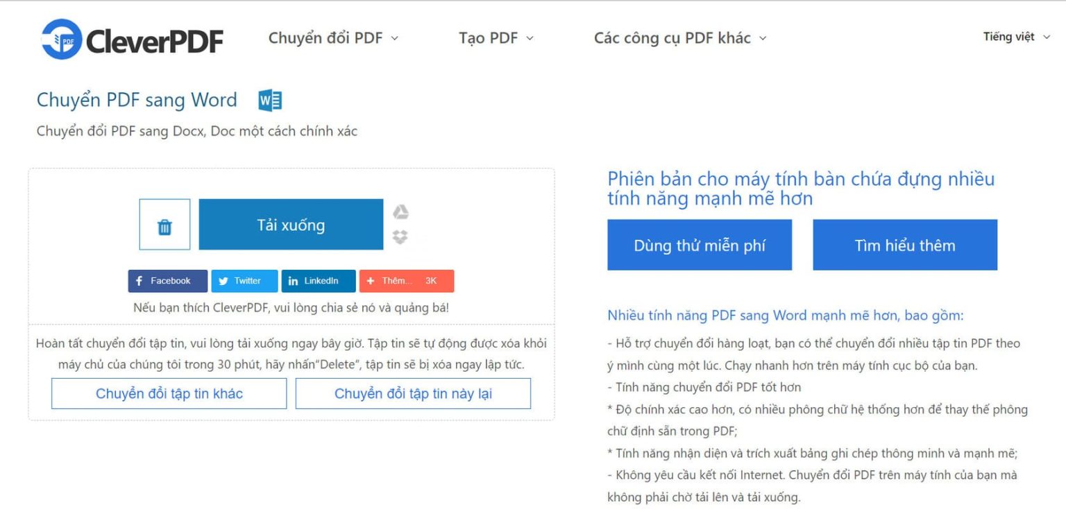 Hướng dẫn cách chuyển đổi file PDF sang Word online nhanh chóng